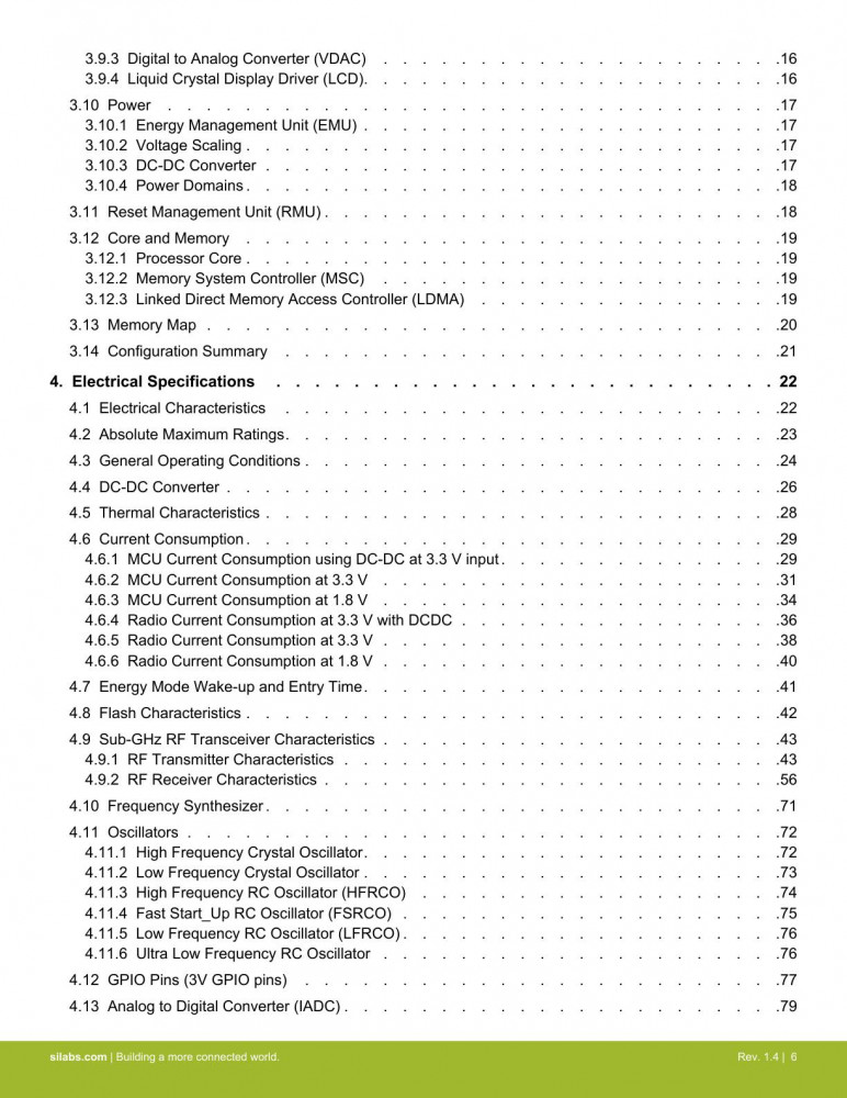 EFR32FG23 datasheet page 6