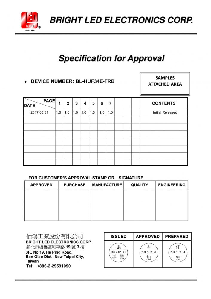 BL-HUF34E-TRB datasheet page 1