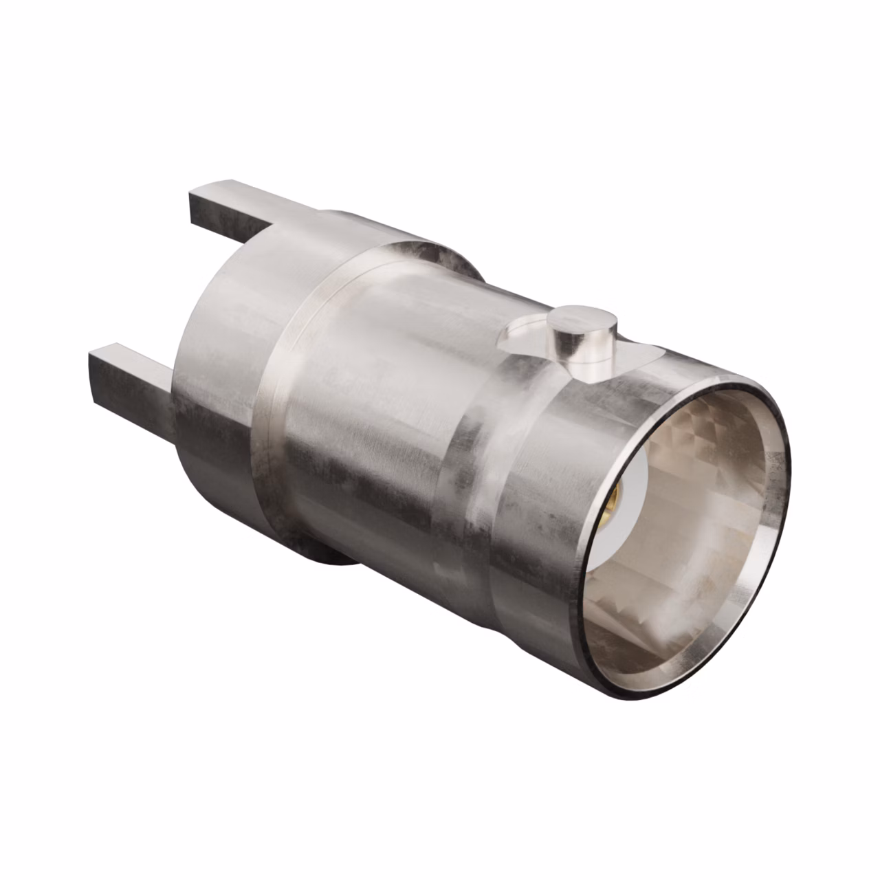 BNC Jack, Straight, PCB Receptacle, Through Hole, Brass Body, Nickel (Ni) Plated, 16.65mm Height, Tray, 50 Ohms for sale