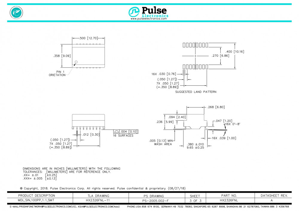 HX2326FNL datasheet sheet 3