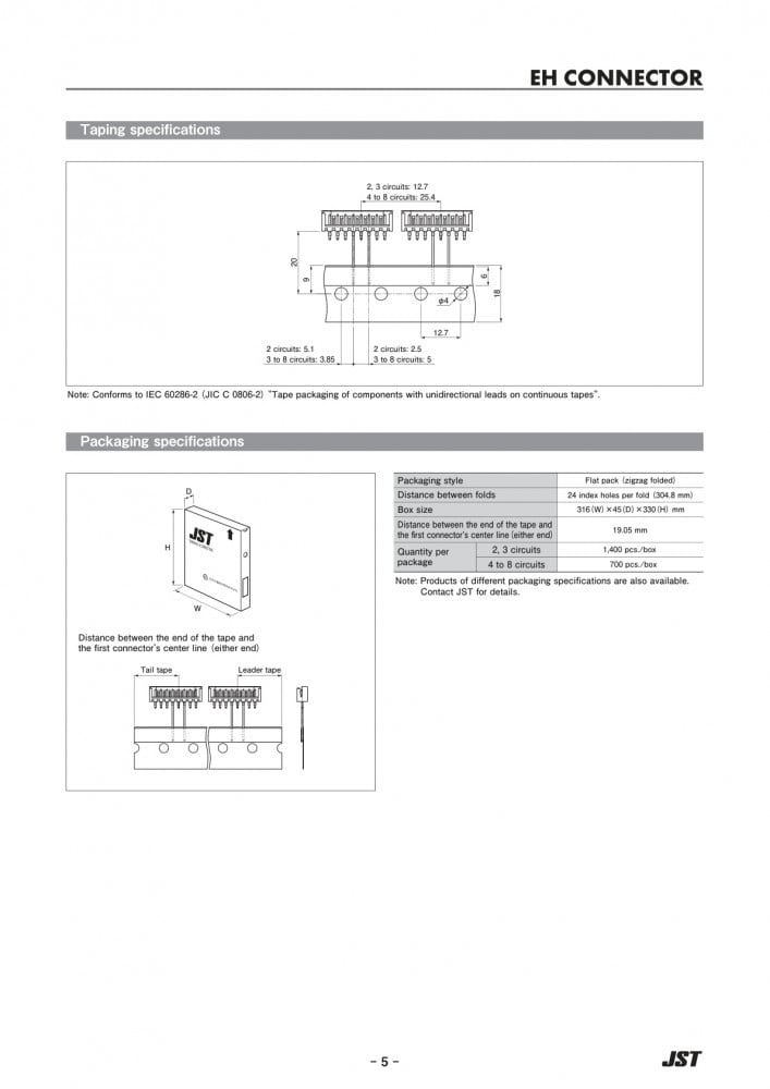 JST EH connector documentation page 5