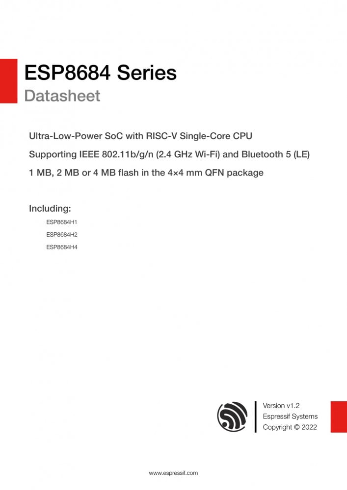 ESP8684H2 datasheet page 1