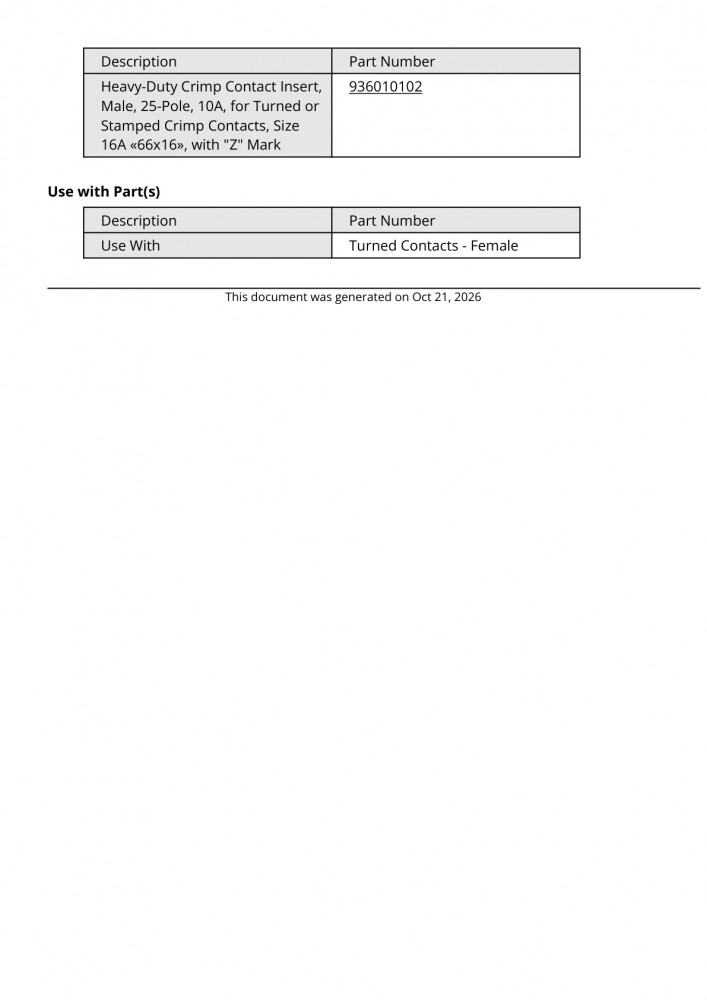 Technical document image 3 for MOLEX 936010100