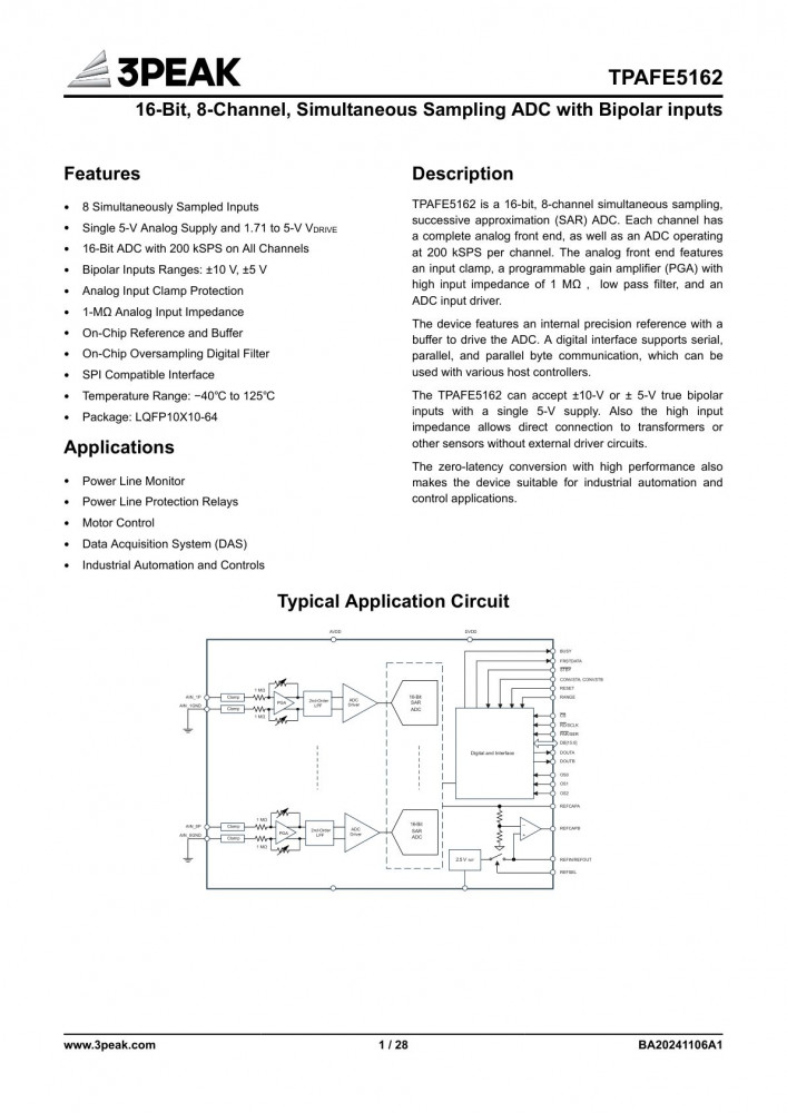 TPAFE5162SI08-QP7R datasheet page 1