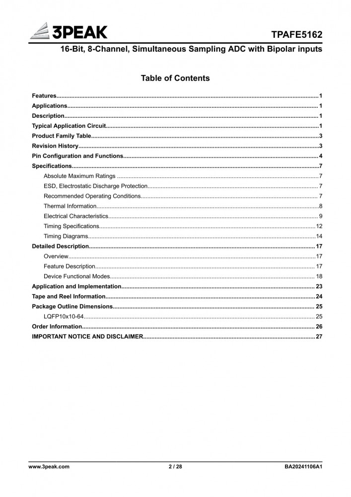 TPAFE5162SI08-QP7R datasheet page 2