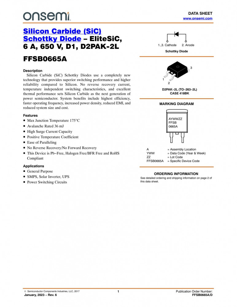 FFSB0665A product document, page 1