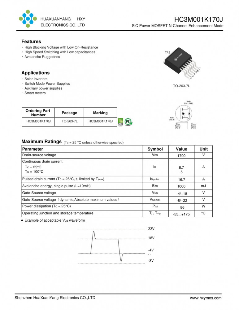 HC3M001K170J datasheet page 1
