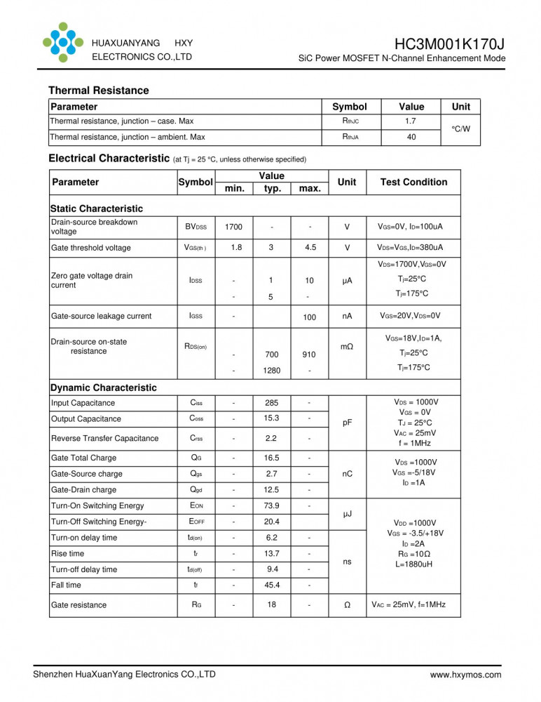 HC3M001K170J datasheet page 2
