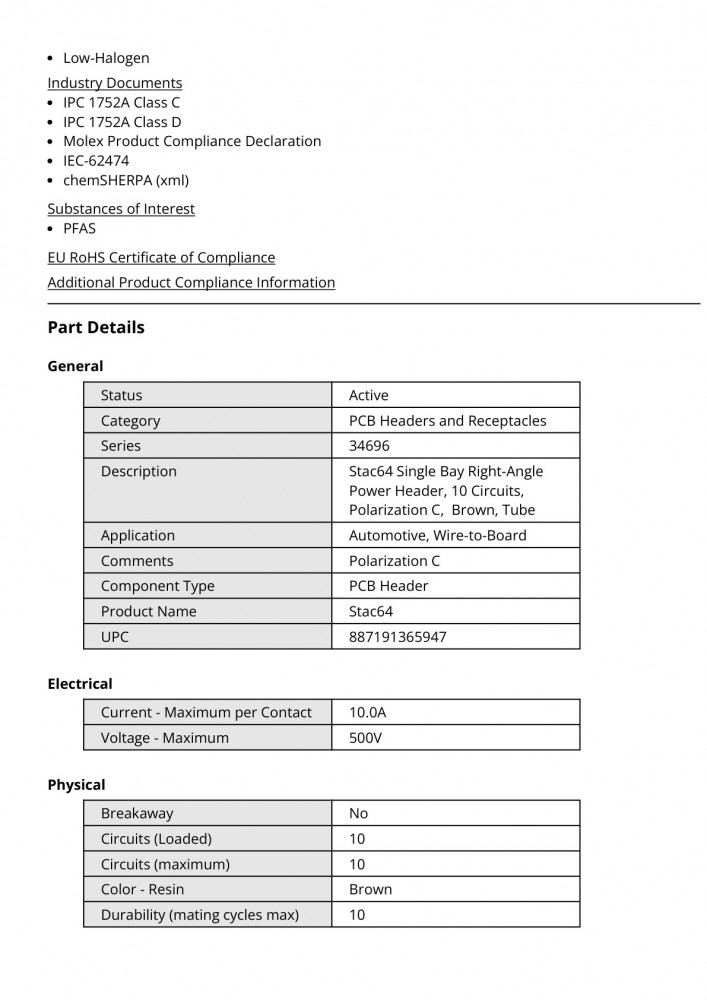 MOLEX 346969102 technical document page 2