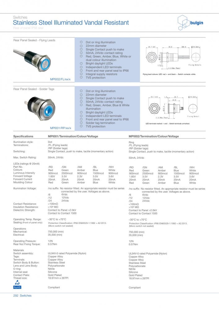 Bulgin switch catalogue page 6