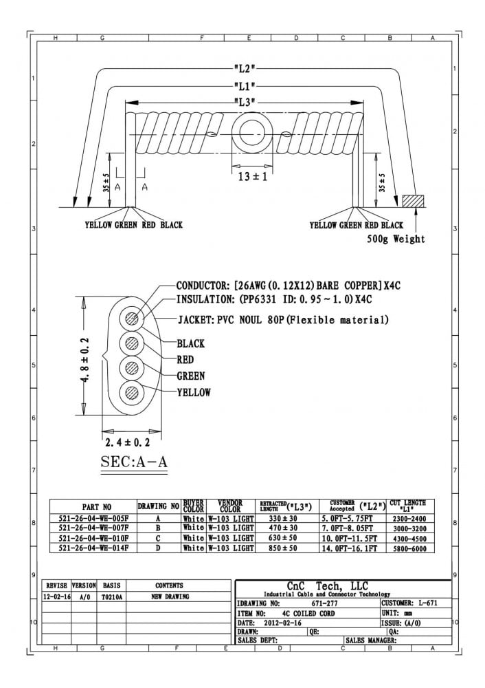 CNC Tech 521-26-04-WH-007F technical drawing