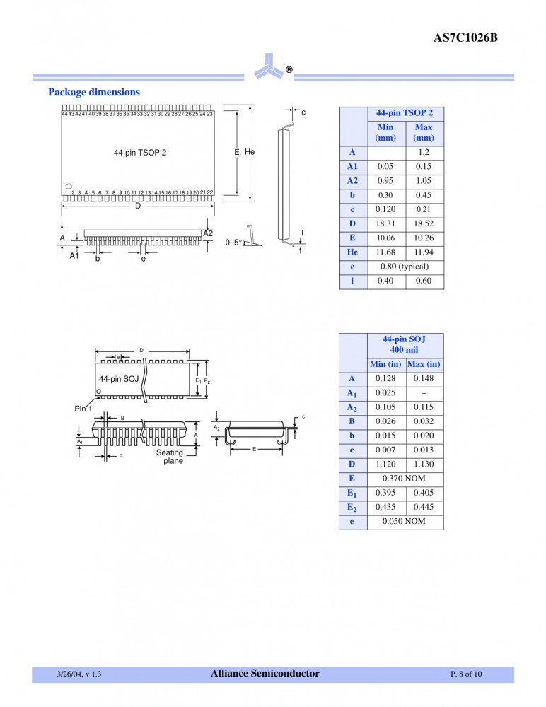 AS7C1026B datasheet page 8