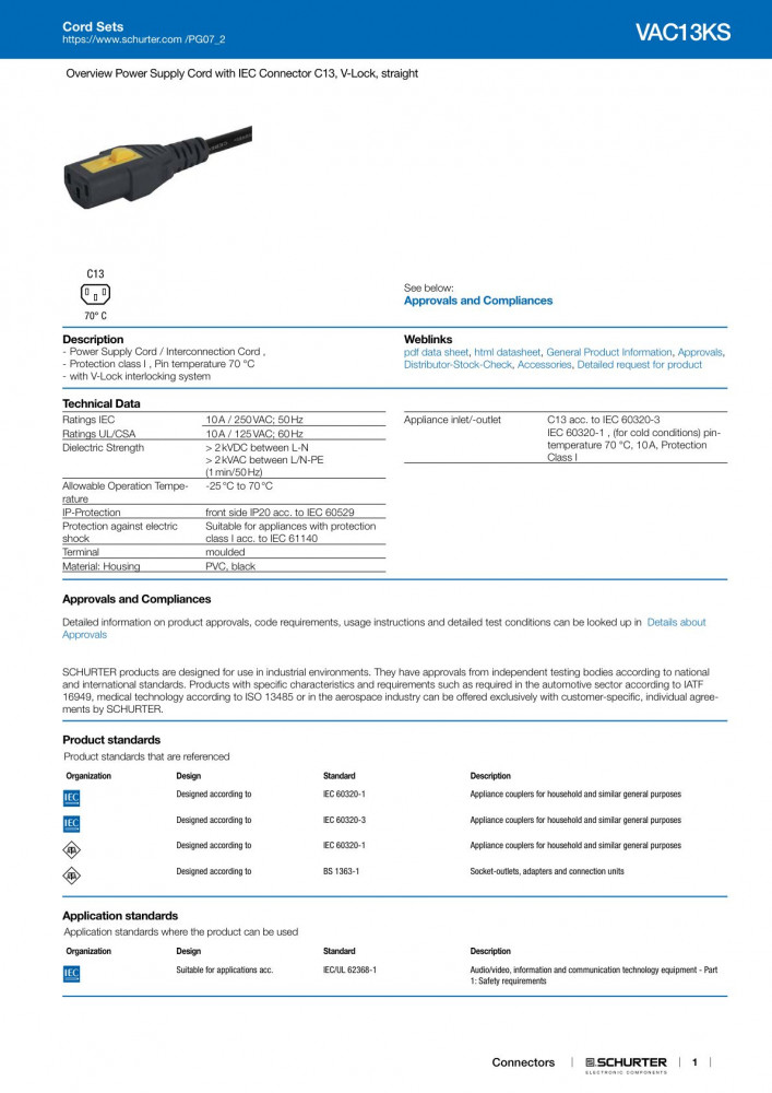 SCHURTER 6051.2007 technical document page 1