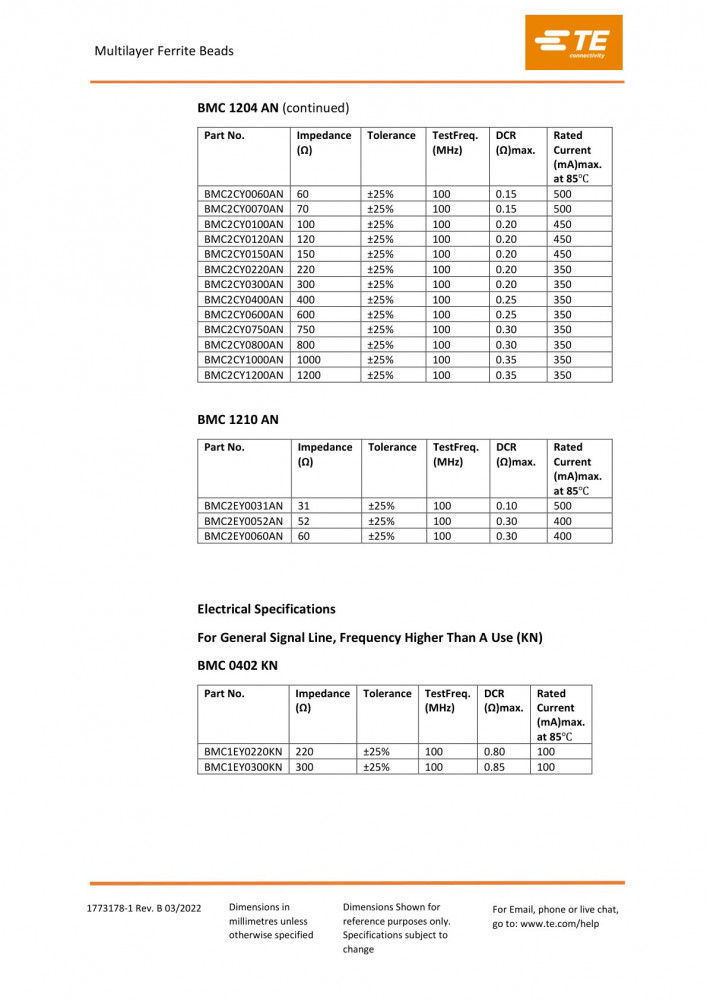 BMC series datasheet page 4