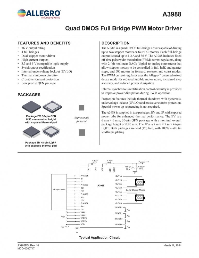 A3988 datasheet page 1