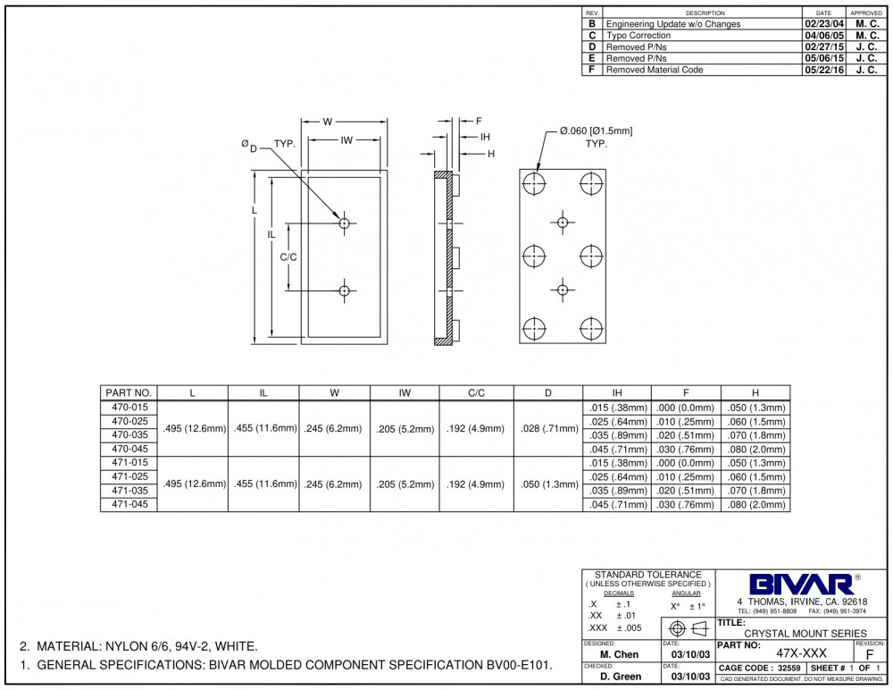 470-035 crystal mount dimensional drawing