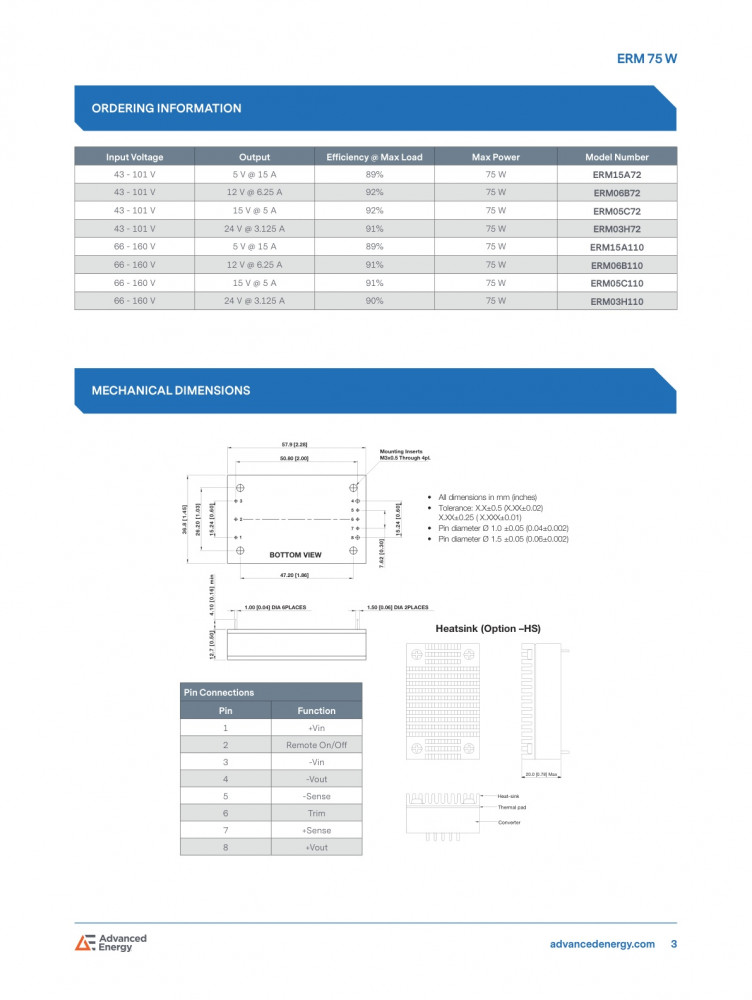 ERM75 datasheet page 3