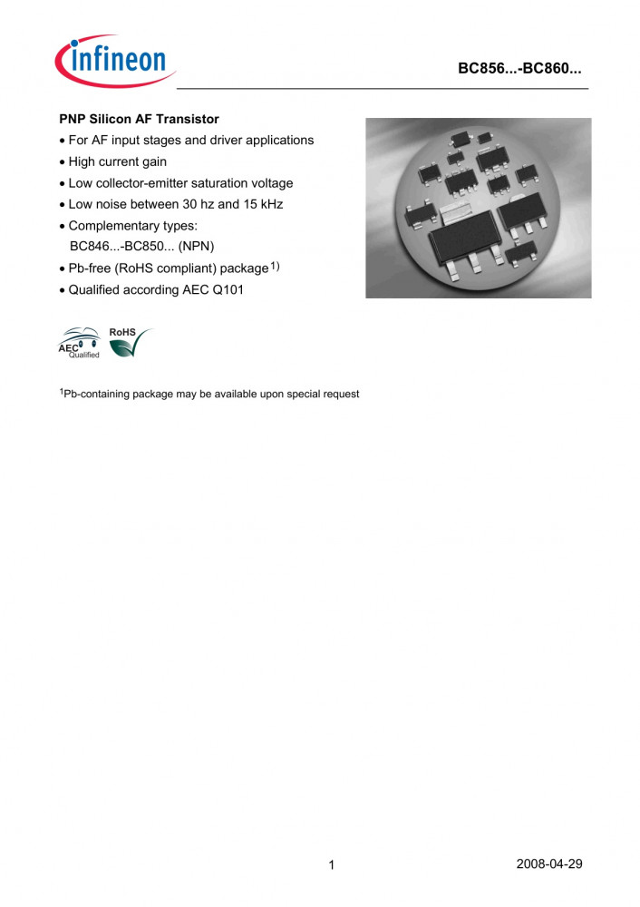 BC857B datasheet page 1