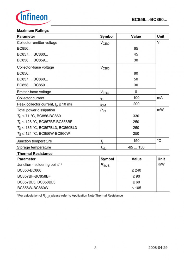 BC857B datasheet page 3
