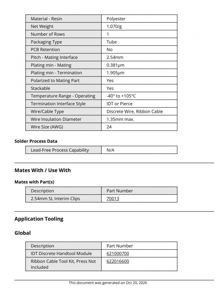 MOLEX SL product specification page 3