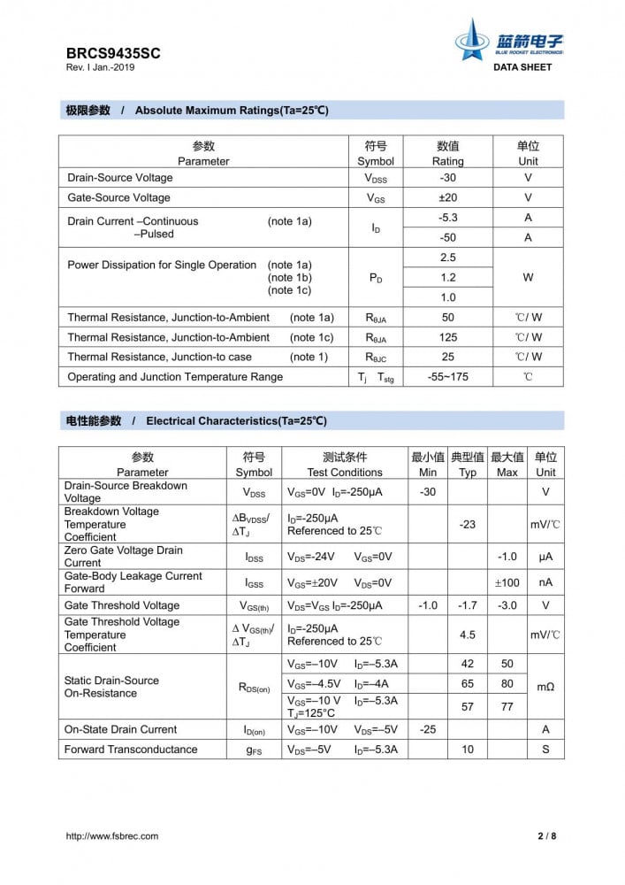 BRCS9435SC datasheet page 2
