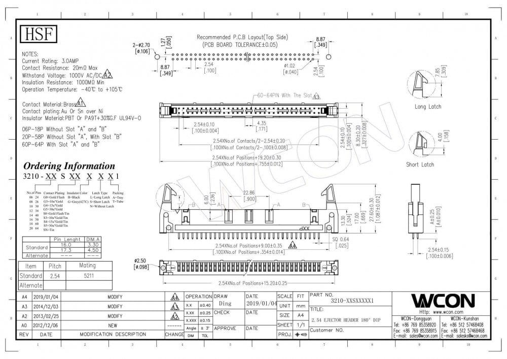 Wcon 3210 series technical drawing preview