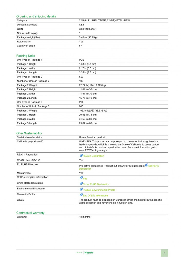 XB4BW31B5 technical document page 3