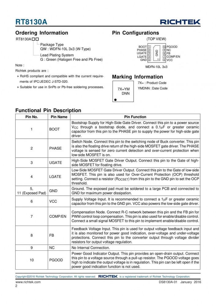 RT8130A datasheet page 2