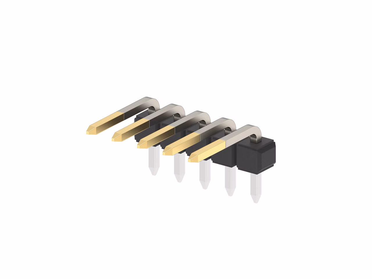 KK 254 Breakaway Header, Right-Angle, 5 Circuits, 0.76µm Gold (Au) Plating, Mating Pin Length 9.17mm, Bag for sale