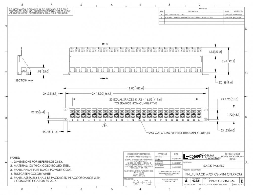 L-com PR175-C6-24M-CM engineering drawing