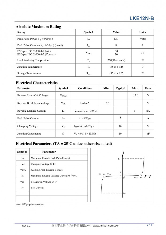 LKE12N-B datasheet page 2