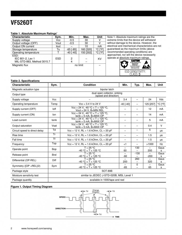 VF526DT technical document page 2