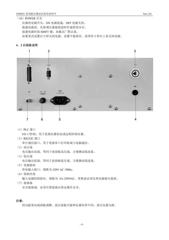YD5051 manual page 10