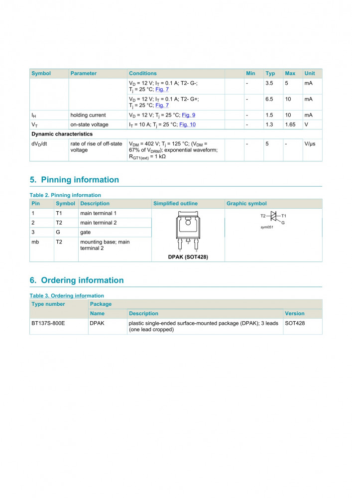BT137S-800E datasheet page 2