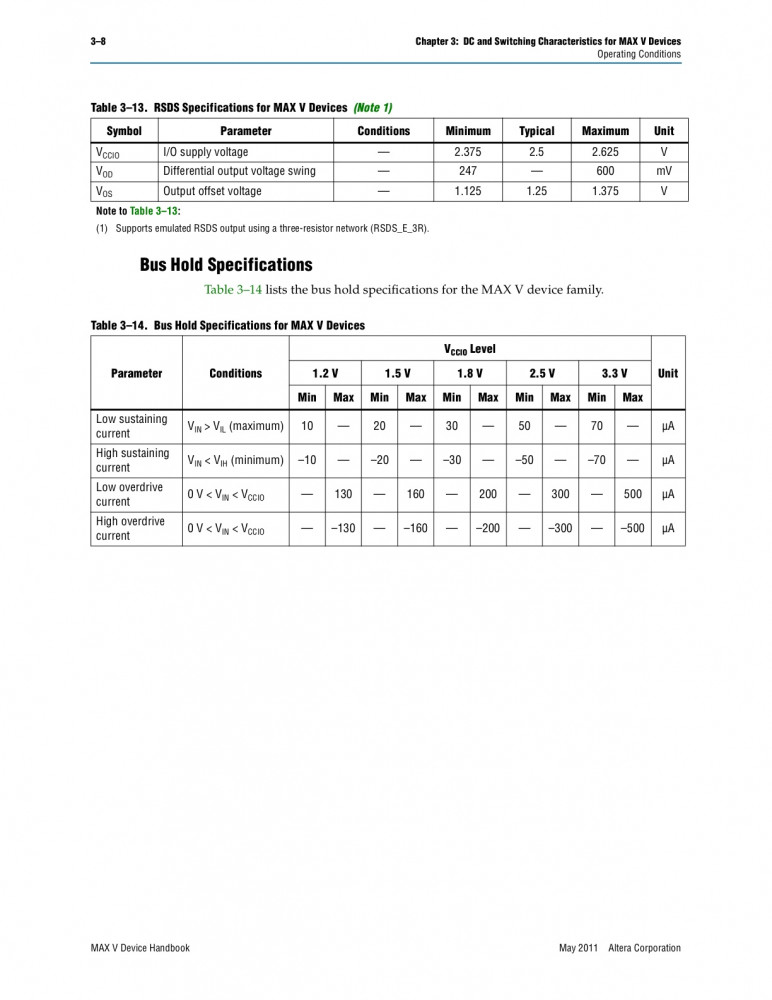 5M240ZT144C5N technical document page 8