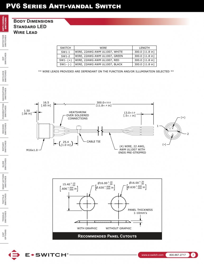 PV6 series datasheet page 3