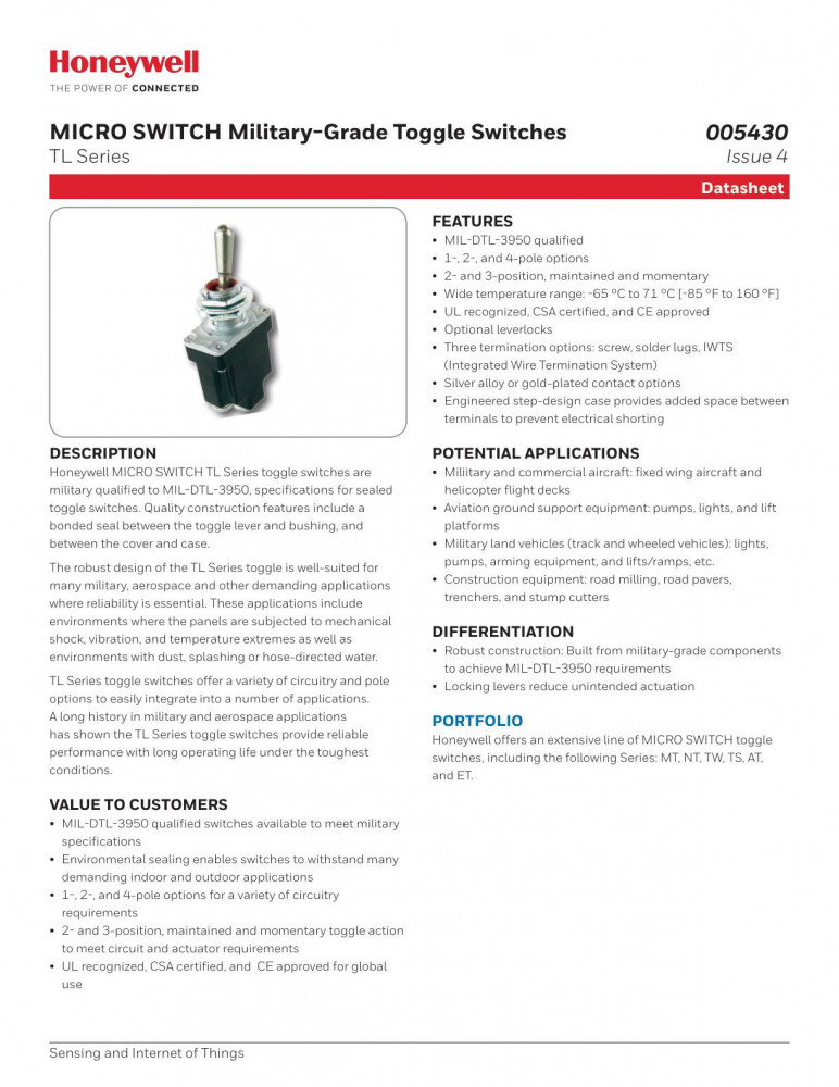 TL Series datasheet page 1