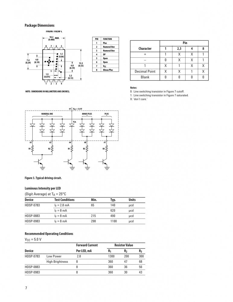 HDSP-0784 datasheet page 7