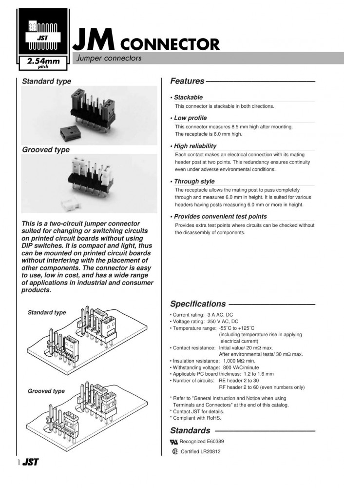 JST JM-2R-64 product documentation page 1