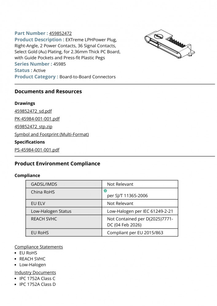 MOLEX 459852472 technical document image 1