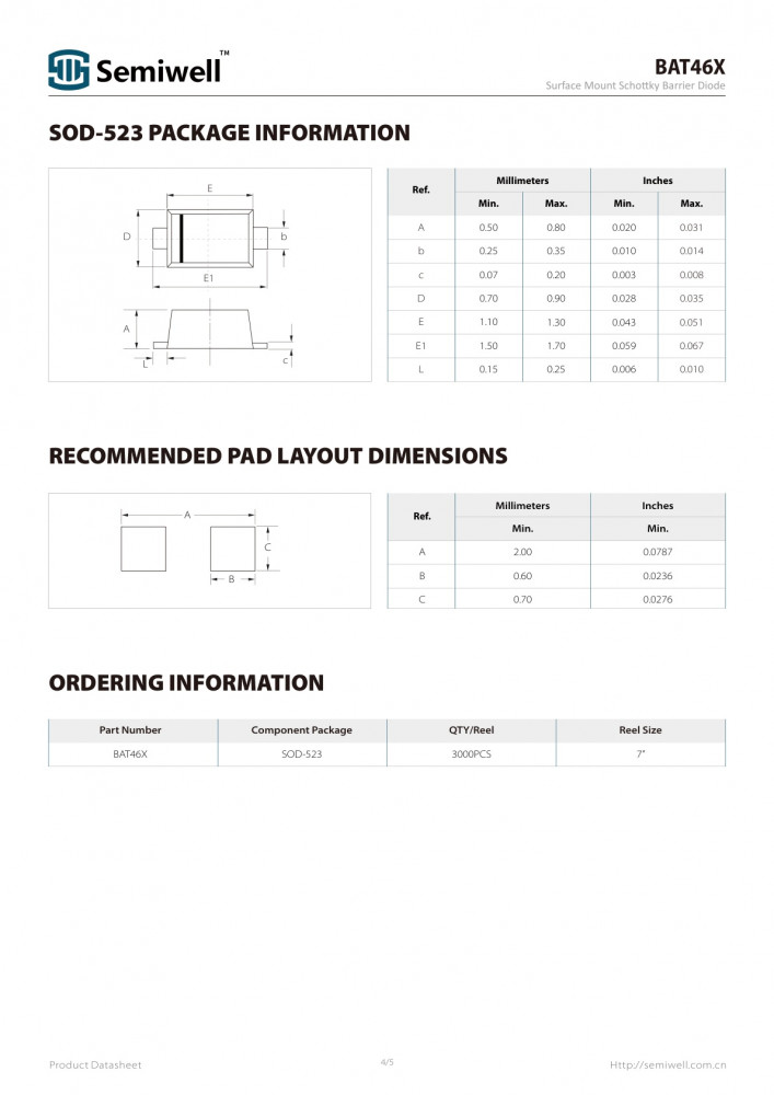 BAT46X datasheet page 4