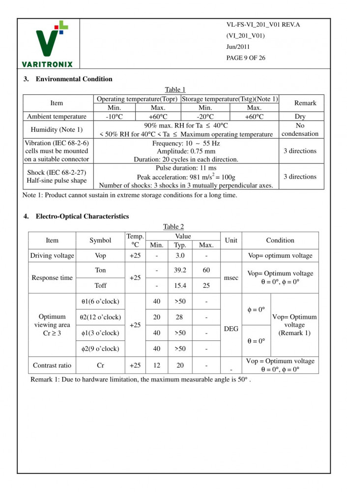 VI-201-DP specification page 9