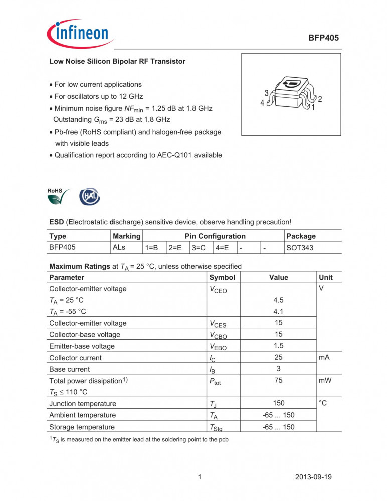 BFP405 technical document page 1