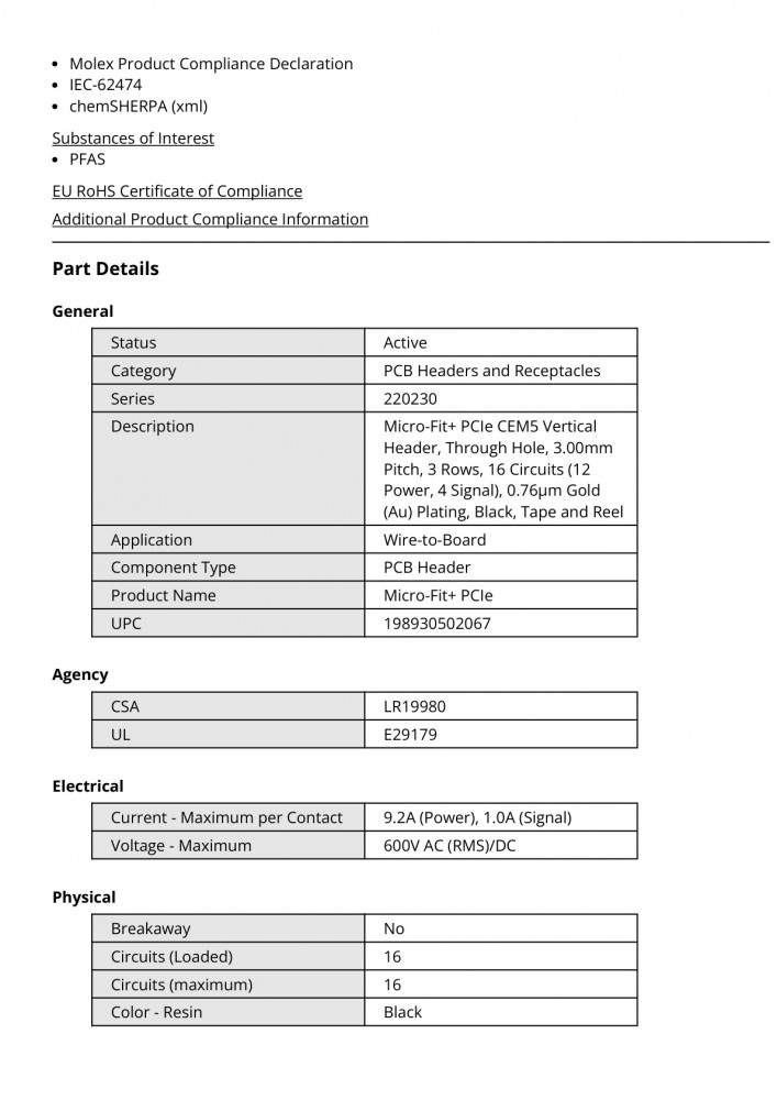 MOLEX 2202301163 technical document preview, page 2