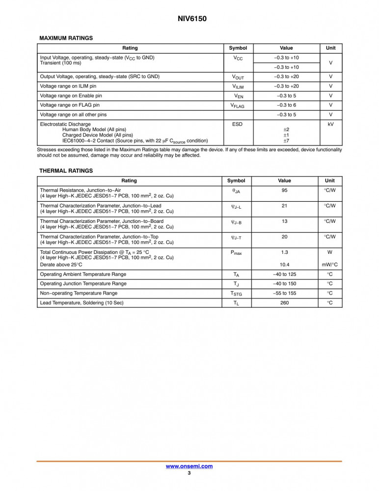 NIV6150 datasheet page 3