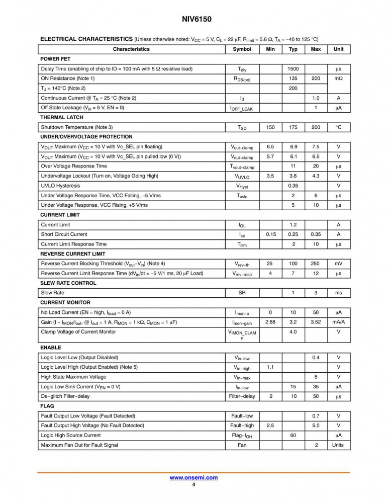 NIV6150 datasheet page 4