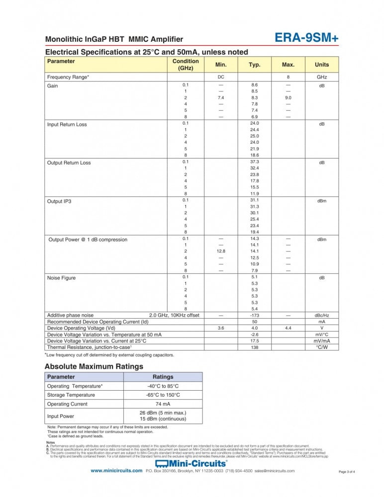 ERA-9SM+ datasheet page 3