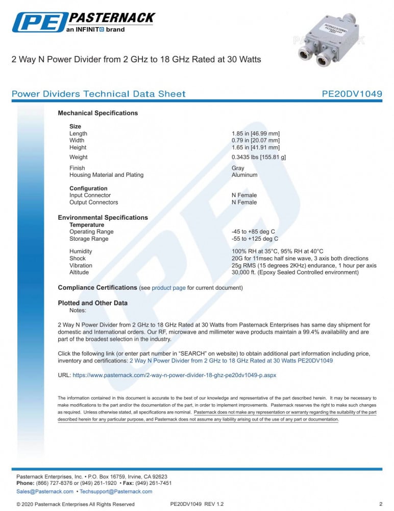 PE20DV1049 technical document page 2