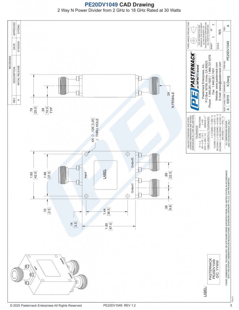 PE20DV1049 technical document page 3