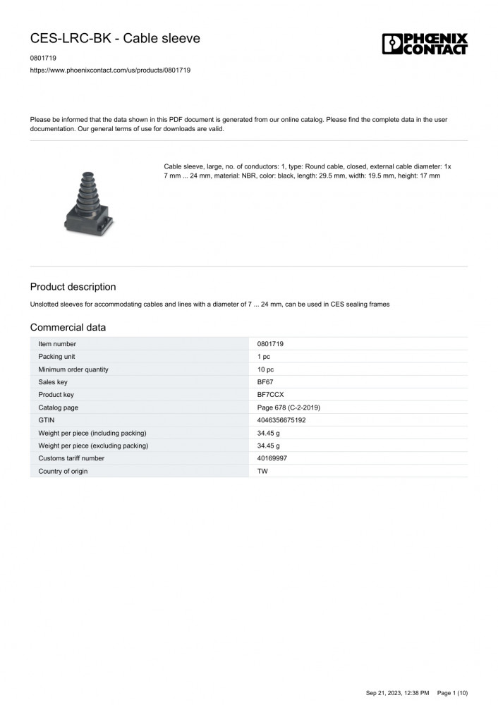 0801719 product document page 1